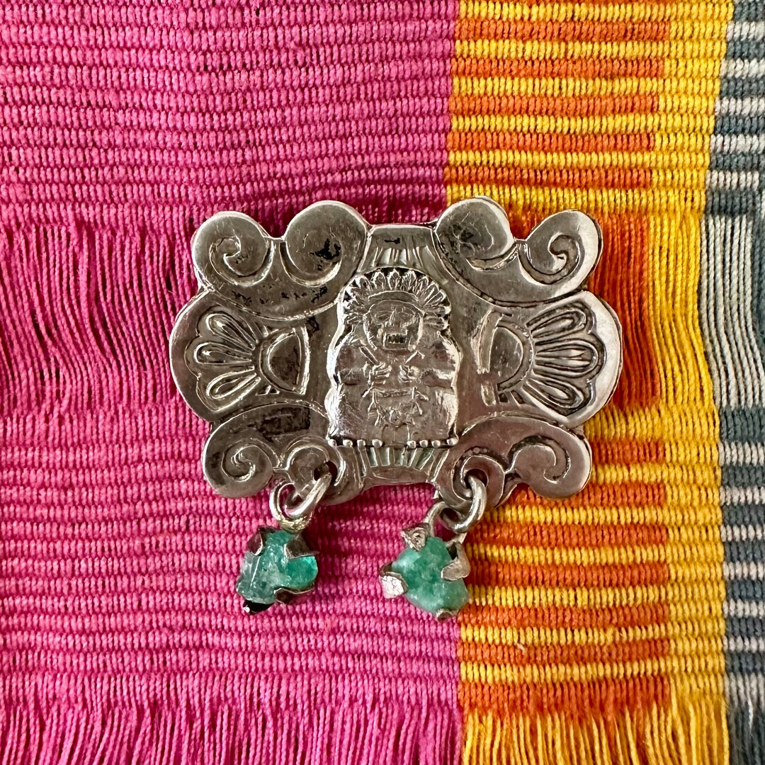900 Silver Warrior Inca Figure Pin/brooch - Etsy