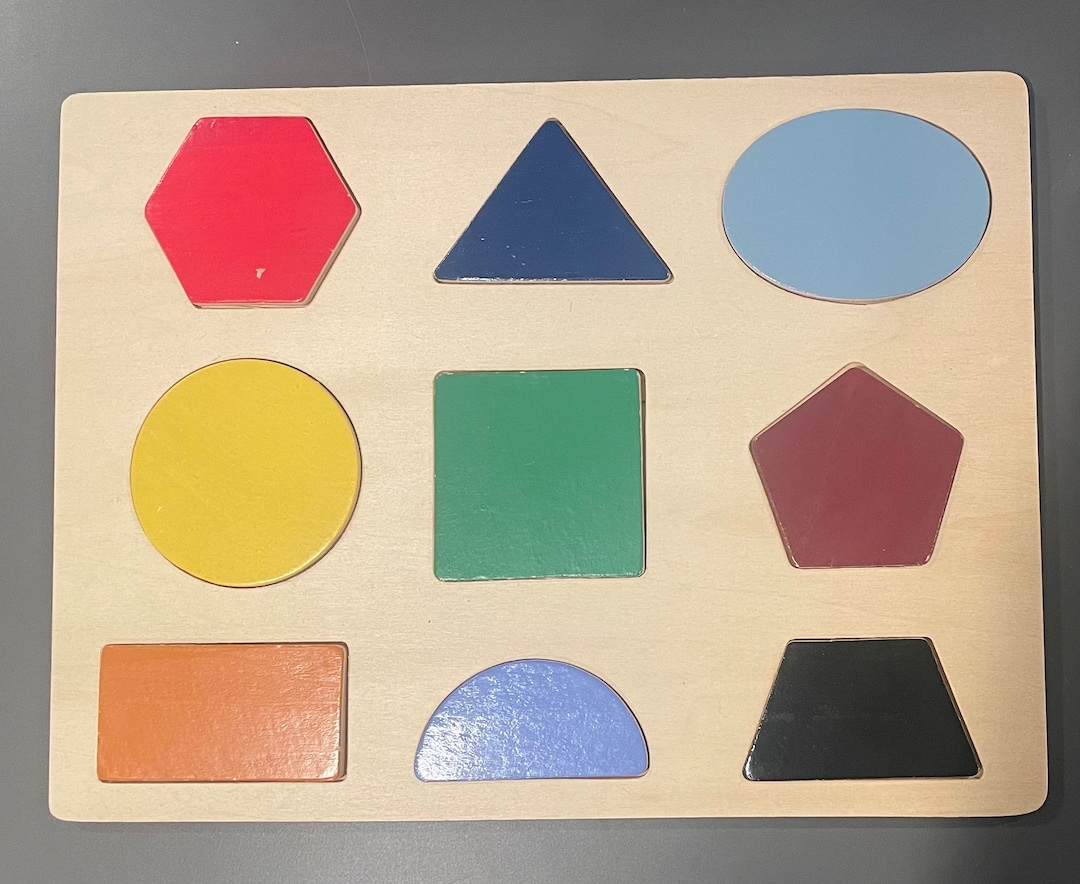 Vintage Shapes Puzzle With Names - Etsy