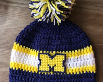 UM University of Michigan Wolverines Beanie / Football Winter Hat Cap ...
