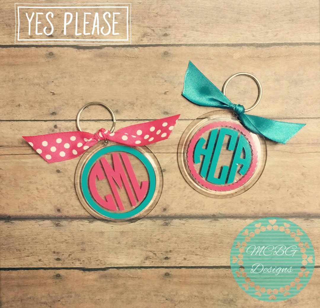Personalized Keychain, Acrylic Keychains, Monogram Keychain, Monogram ...