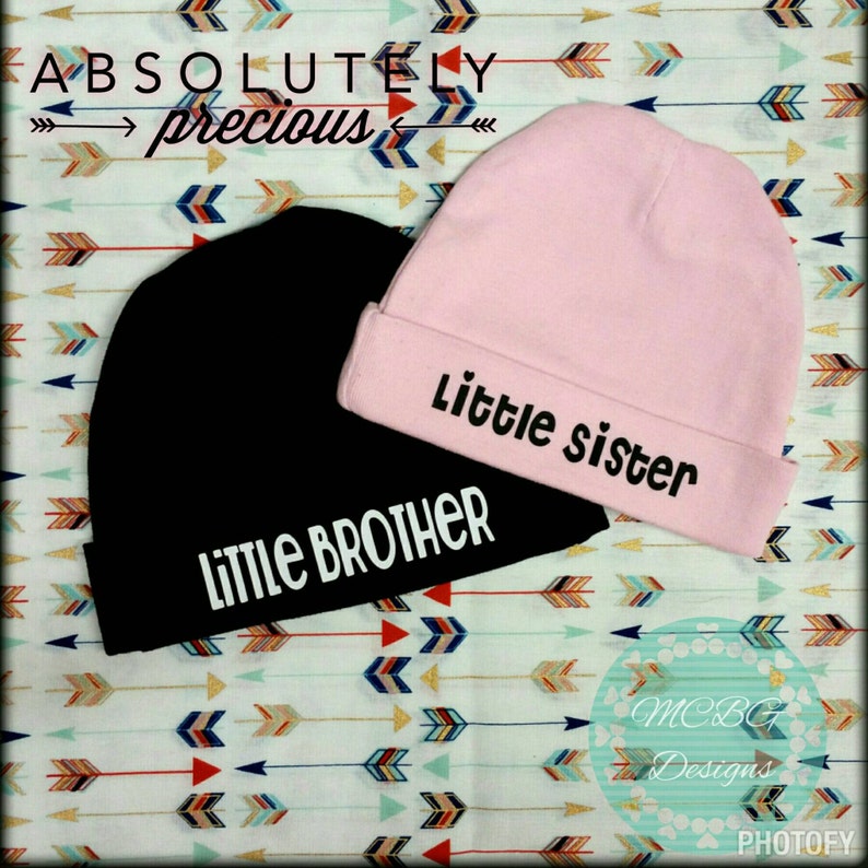Personalized Baby Beanie, Little Brother, Little Sister Hats - Etsy