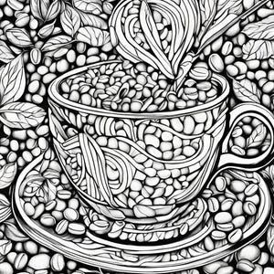Coffee Adult Coloring Pages in PNG and PDF Formats - Etsy Australia