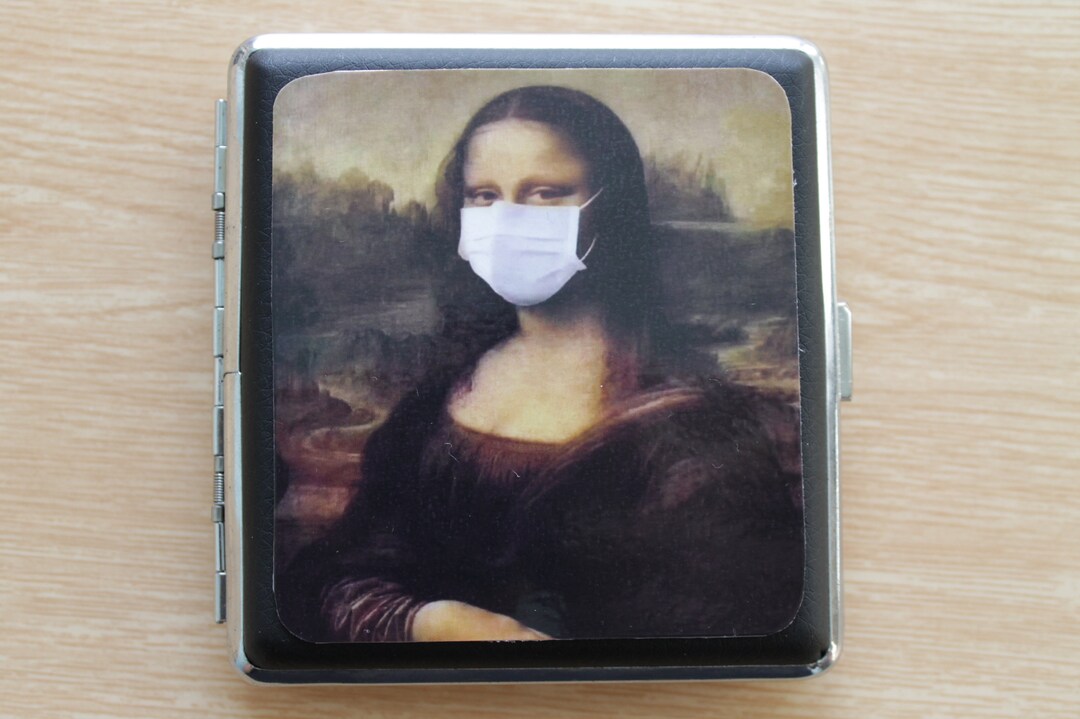Monna Lisa in Mask Cigarette Case, Funny Cigarette Holder, Credit Card ...