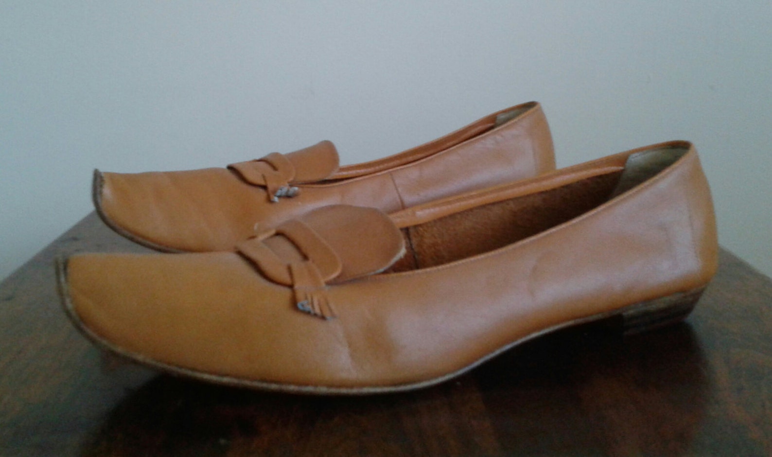 Rare Vintage 50s/60s Pointy Toe Leather Flats Shoes Sz. 8- 8.5 MOD ...