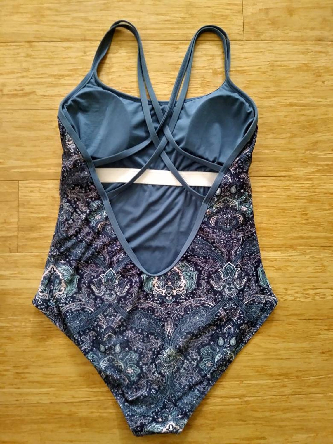 Paisley Swimsuit/ Blue Pink White / One Piece Ladies Swimsuit - so Cute ...
