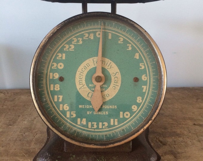 Vintage Green/teal/rust American Family Scale, Kitchen Scale, Store ...