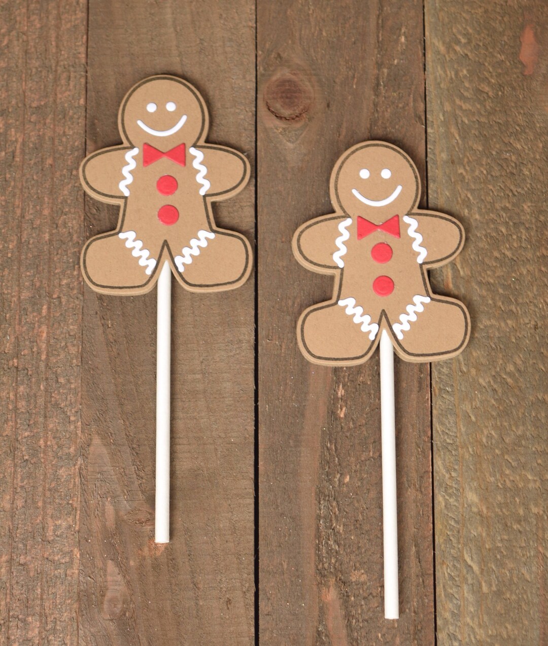 Gingerbread Cupcake Toppers, Christmas Cupcake Toppers, Holiday Cupcake ...