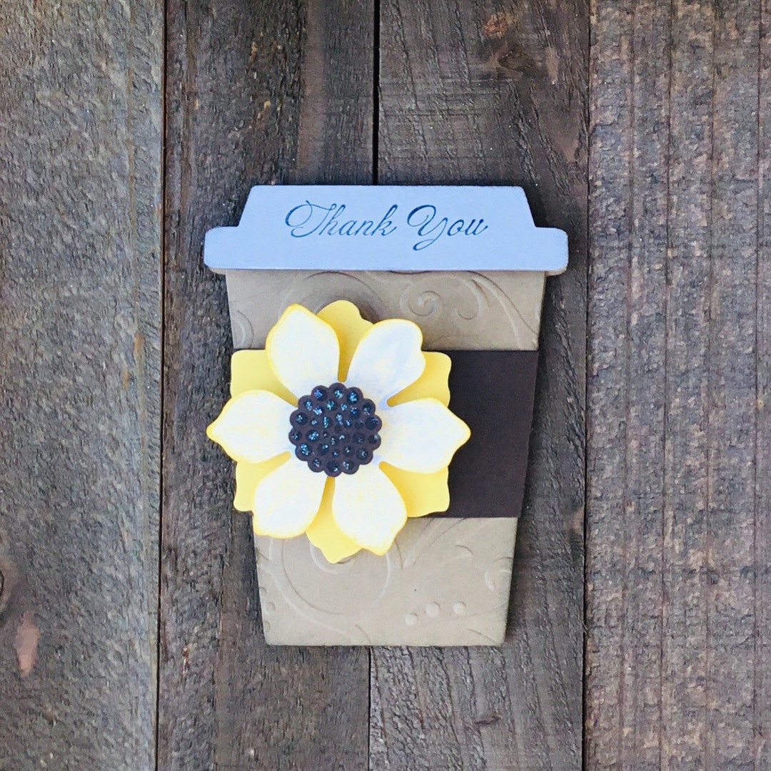 Thank You Gift Card Holder, Coffee Gift Card Holder, Sunfower Gift Card ...