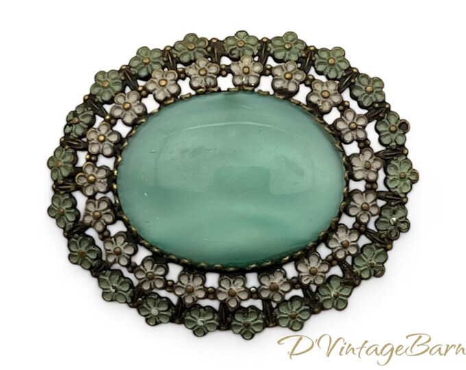 Austro-hungarian Czech | Art Deco Filigree Brooch | Cat’s Eye | Peking ...