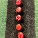 Set of Five Small Red Glass Buttons. Some Gold Trim Still There. Round ...