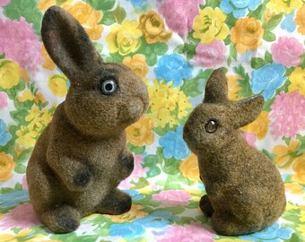 Large Flocked Bunny - Etsy