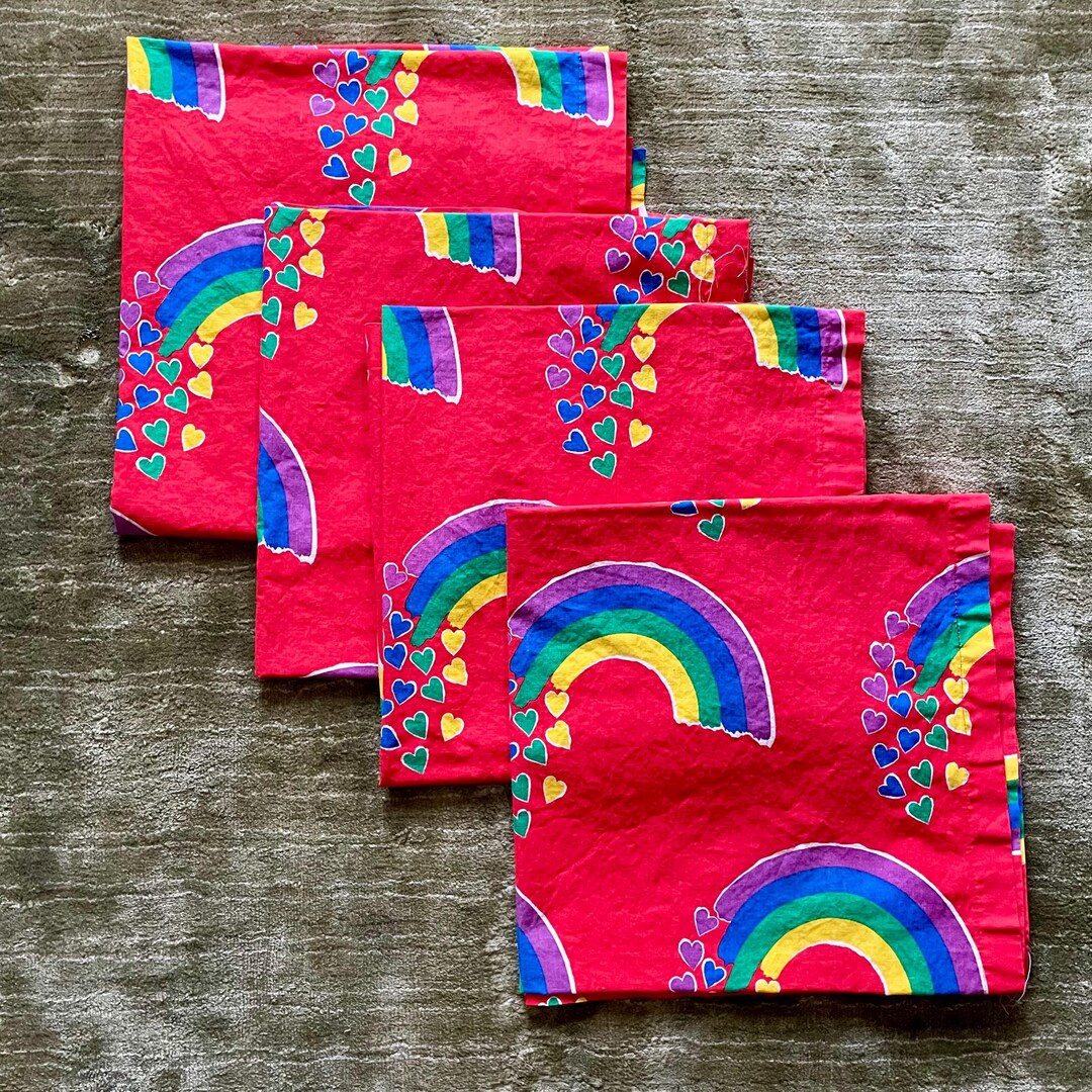 Vintage 80's/90's Authentic Hearts and Rainbows Princess Fabrics Inc ...
