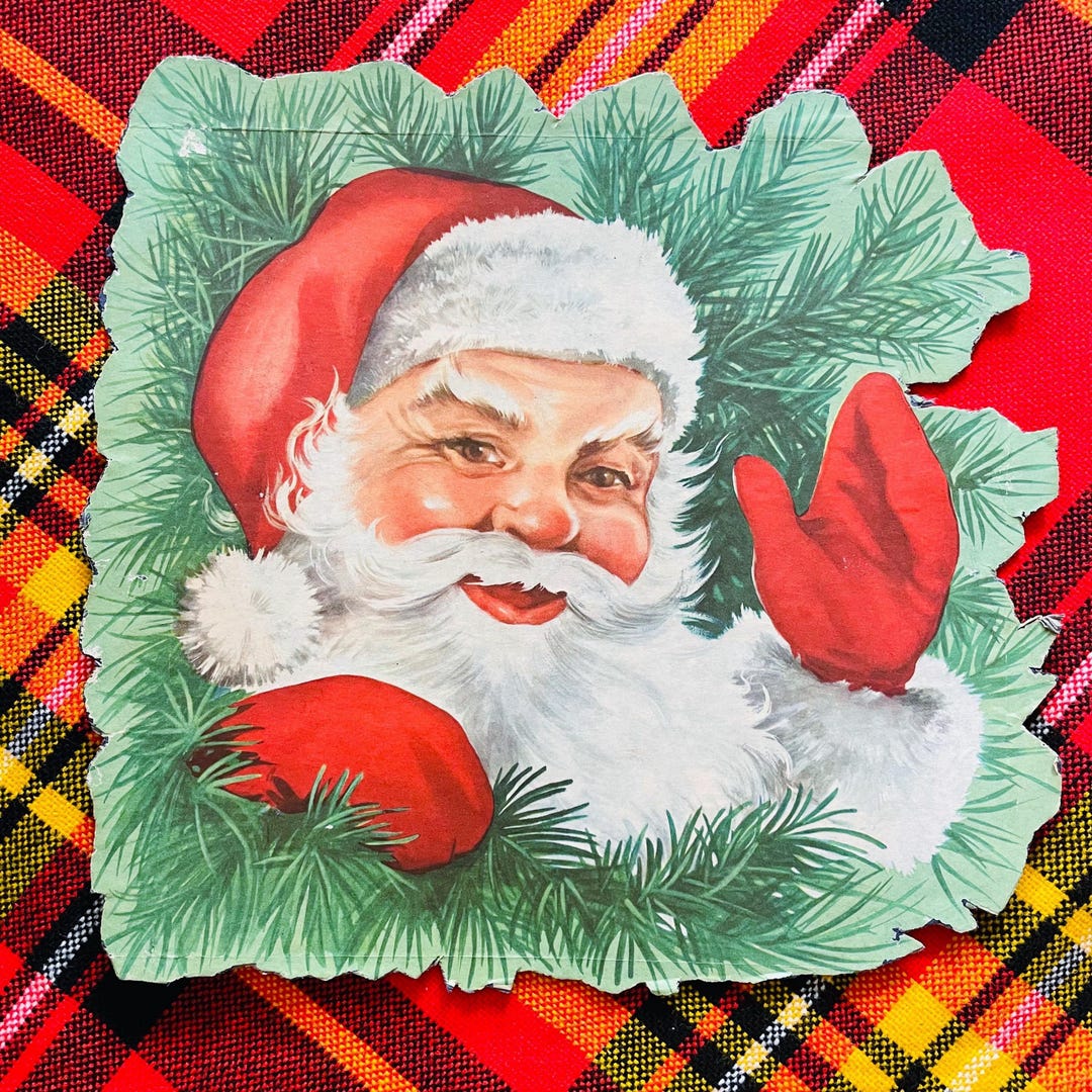 Vintage 1970s Santa Hand Cut Paper Decoration, Made in USA - Etsy