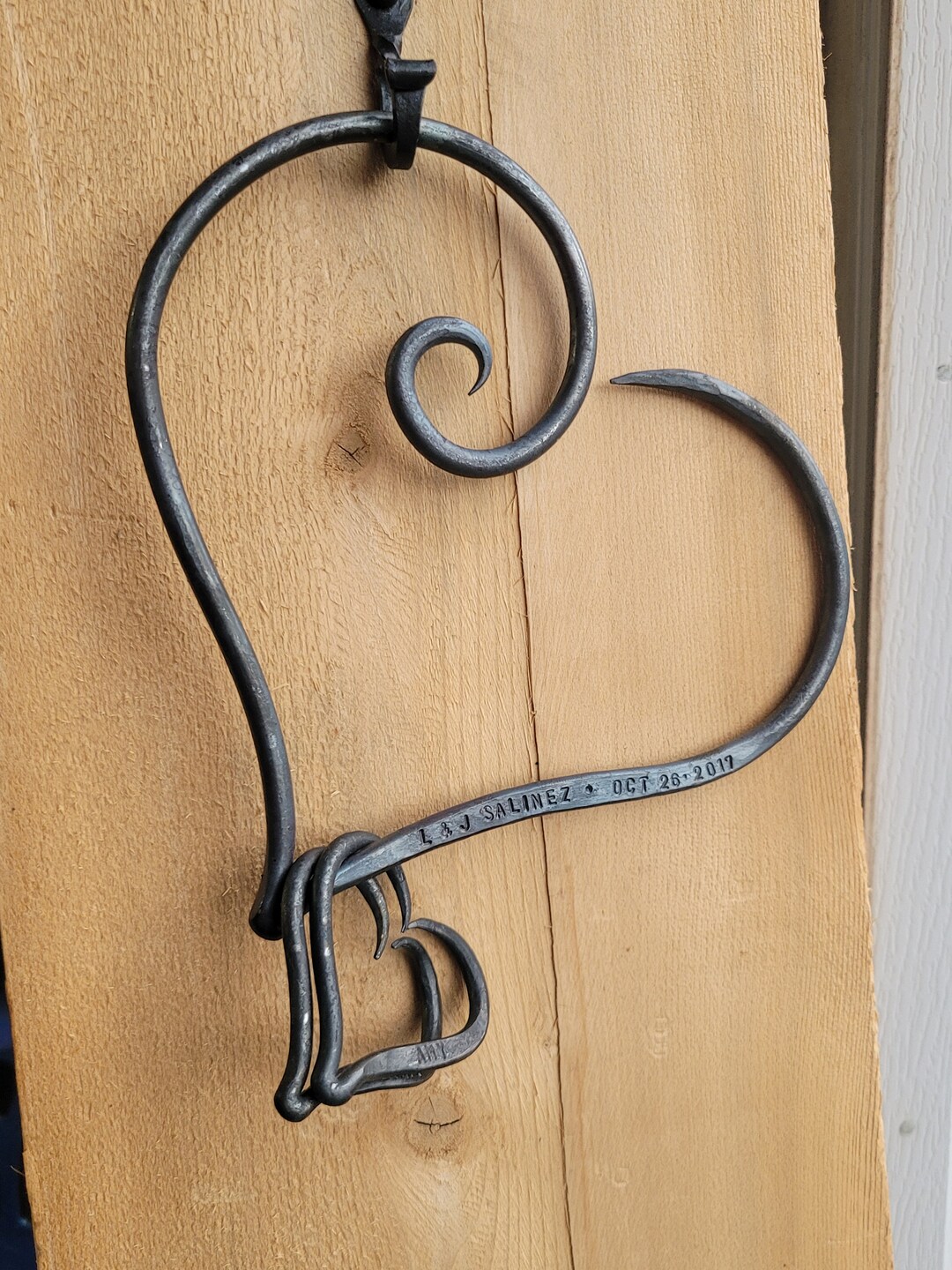 Forged Hearts Family - Hand Forged Personalized Wedding Gift - Wrought ...