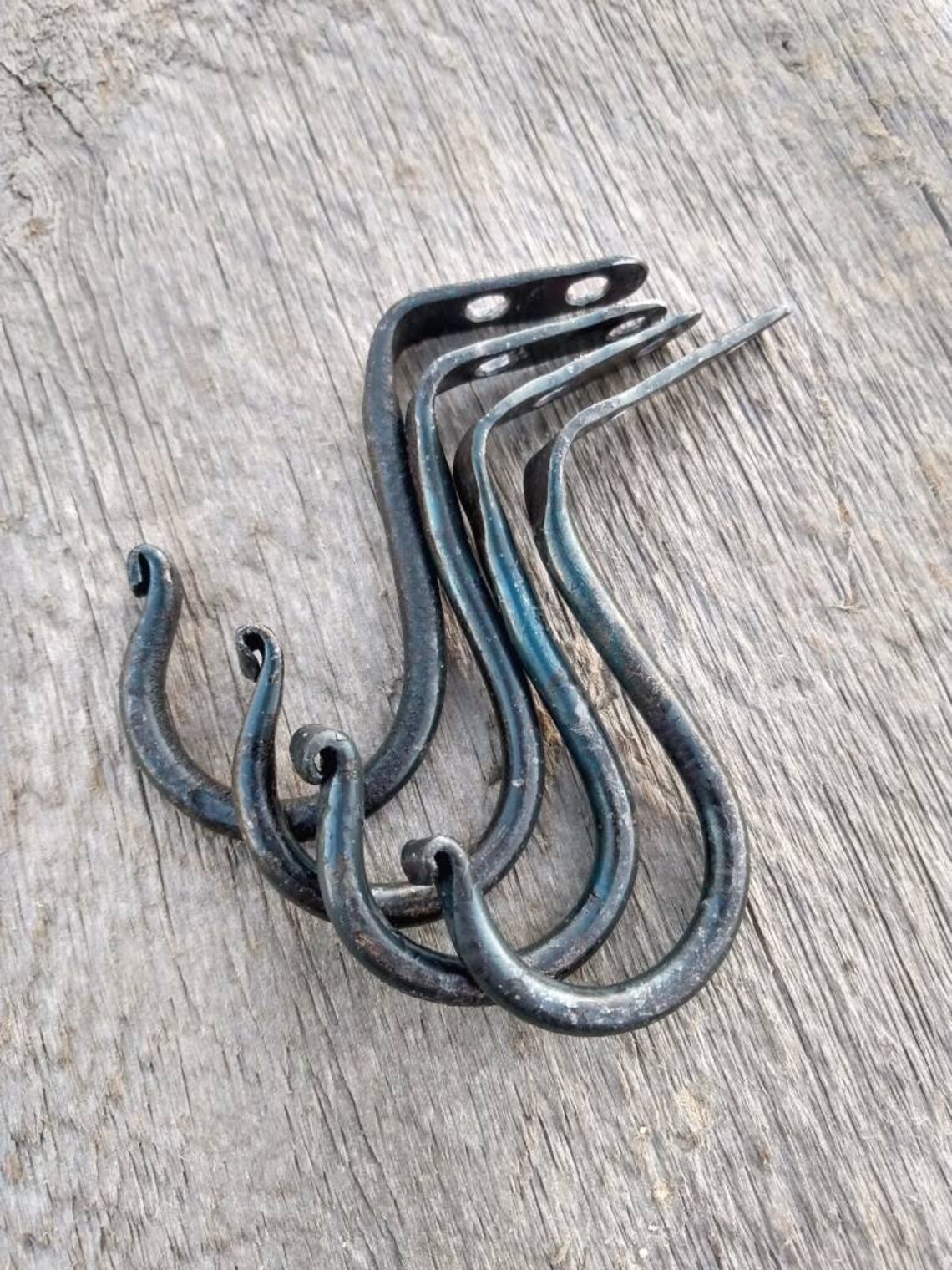 Simple Forged Hooks set of 2 12 Undermount Hooks Under - Etsy