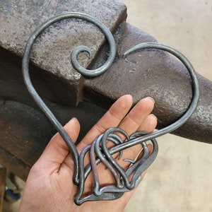 Forged Hearts Family Hand Forged Personalized Wedding Gift Wrought Iron ...