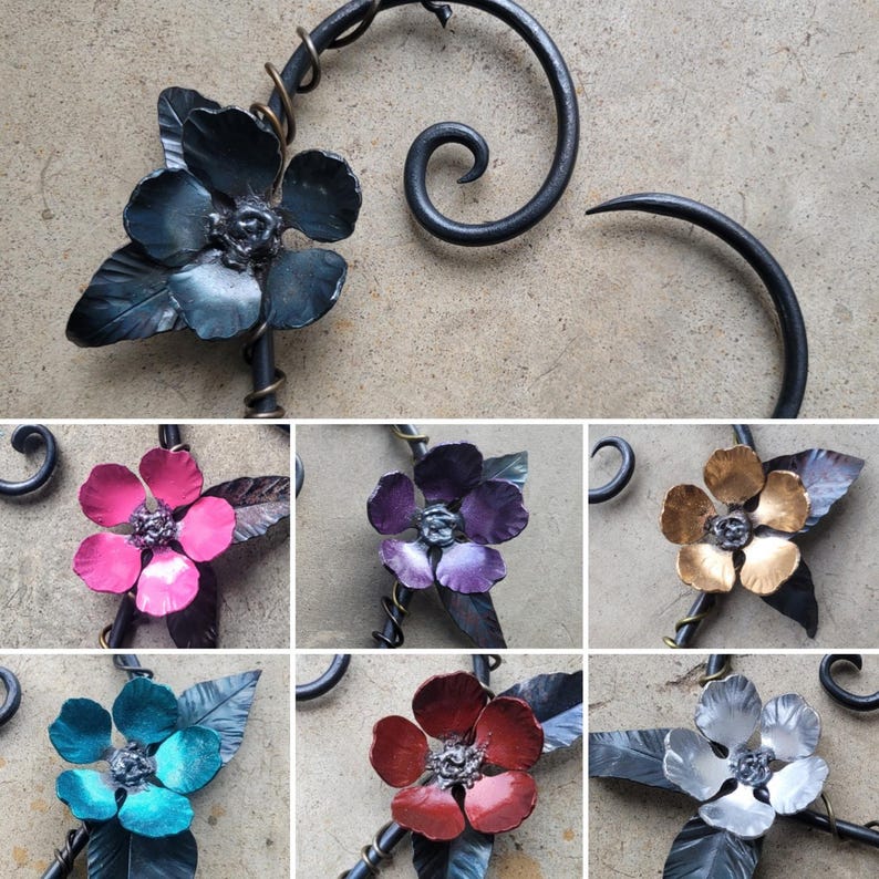 Forged Iron Heart Wall Art: Personalized Metal Flower Sculpture ...