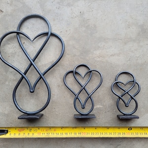 Infinity Iron Heart Sculpture - 6th or 11th Anniversary Forged Heart ...