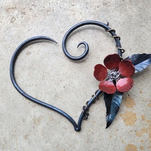 Forged Iron Heart Wall Artwork - Personalized Metal Sculpture - Wedding ...