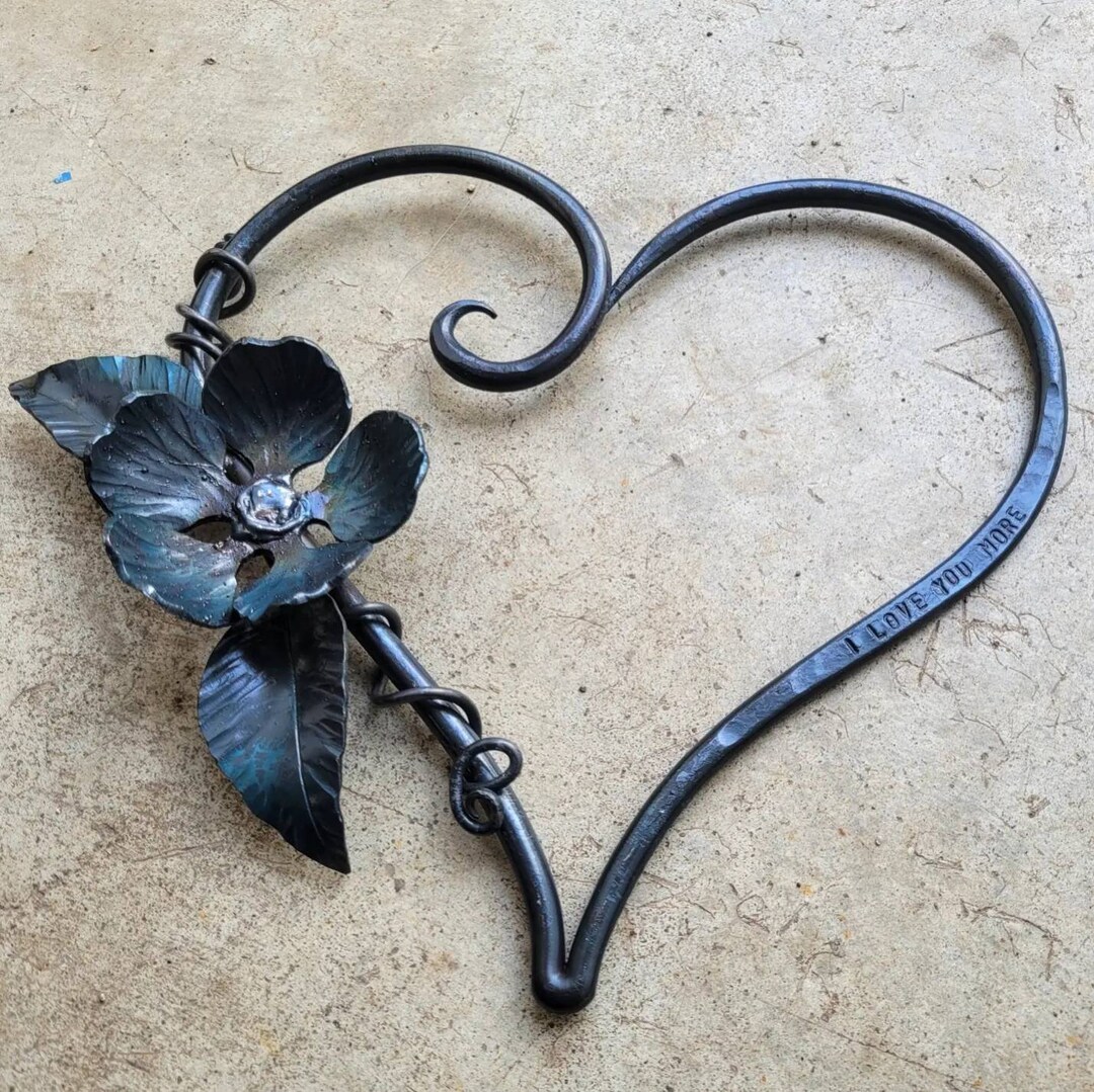 Forged Iron Heart Wall Artwork Personalized Metal Sculpture - Etsy