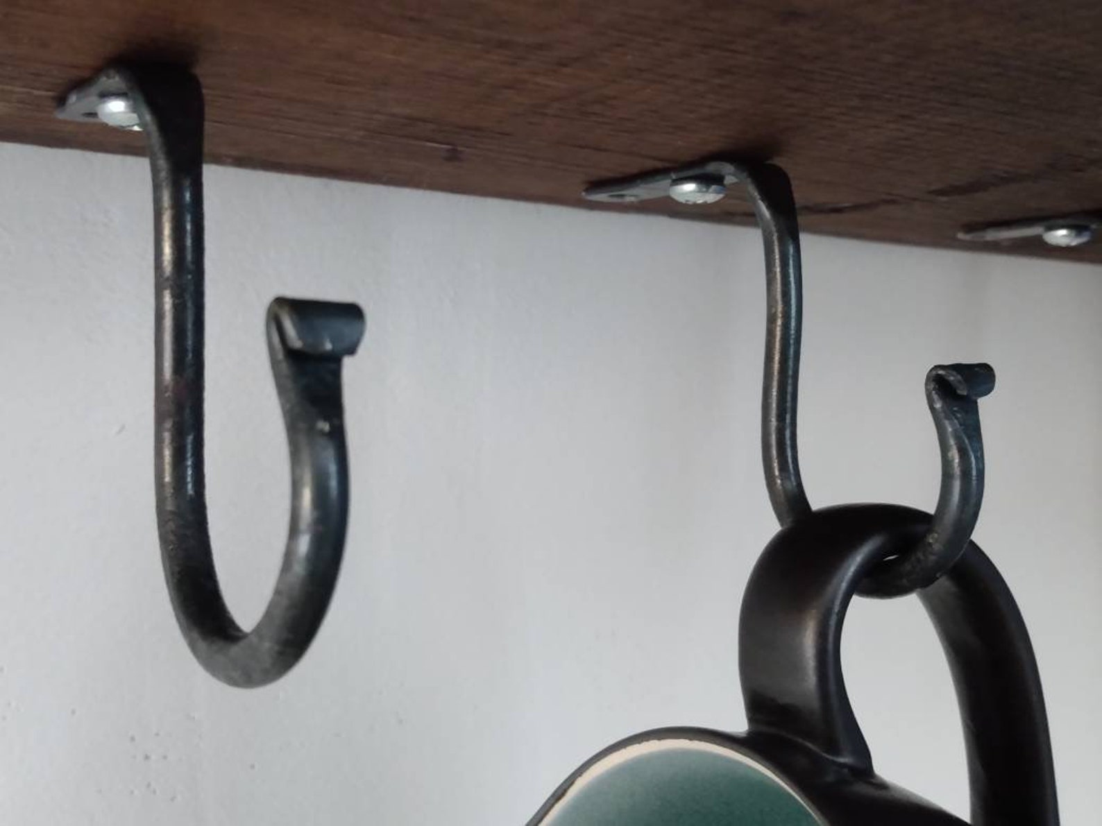 Simple Forged Hooks set of 2 12 Undermount Hooks Under | Etsy