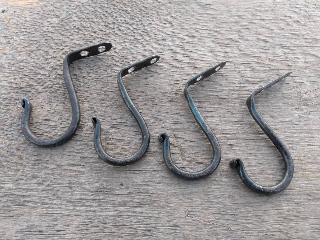 Simple Forged Hooks set of 2 12 Undermount Hooks Under | Etsy Canada