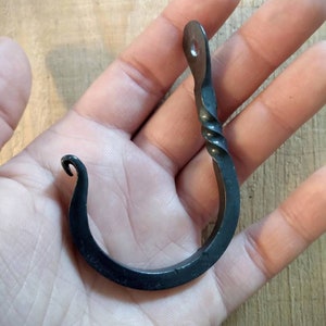 Forge Twisted Wall Hook (medium Size) - Rustic Forged Hook - Metal ...