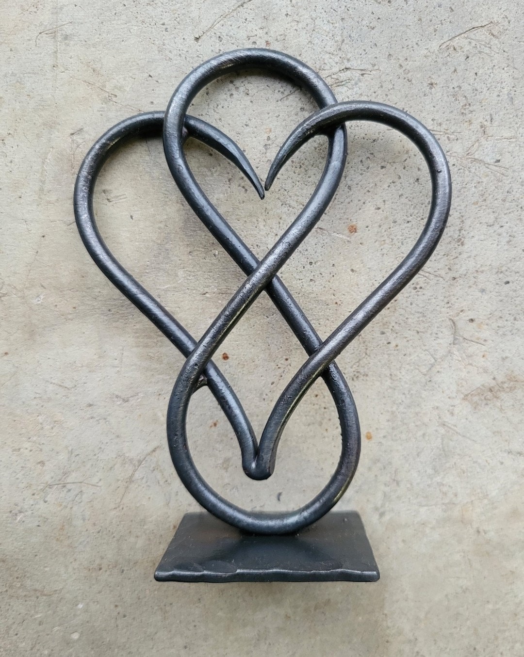 Infinity Iron Heart Sculpture - 6th or 11th Anniversary Forged Heart ...