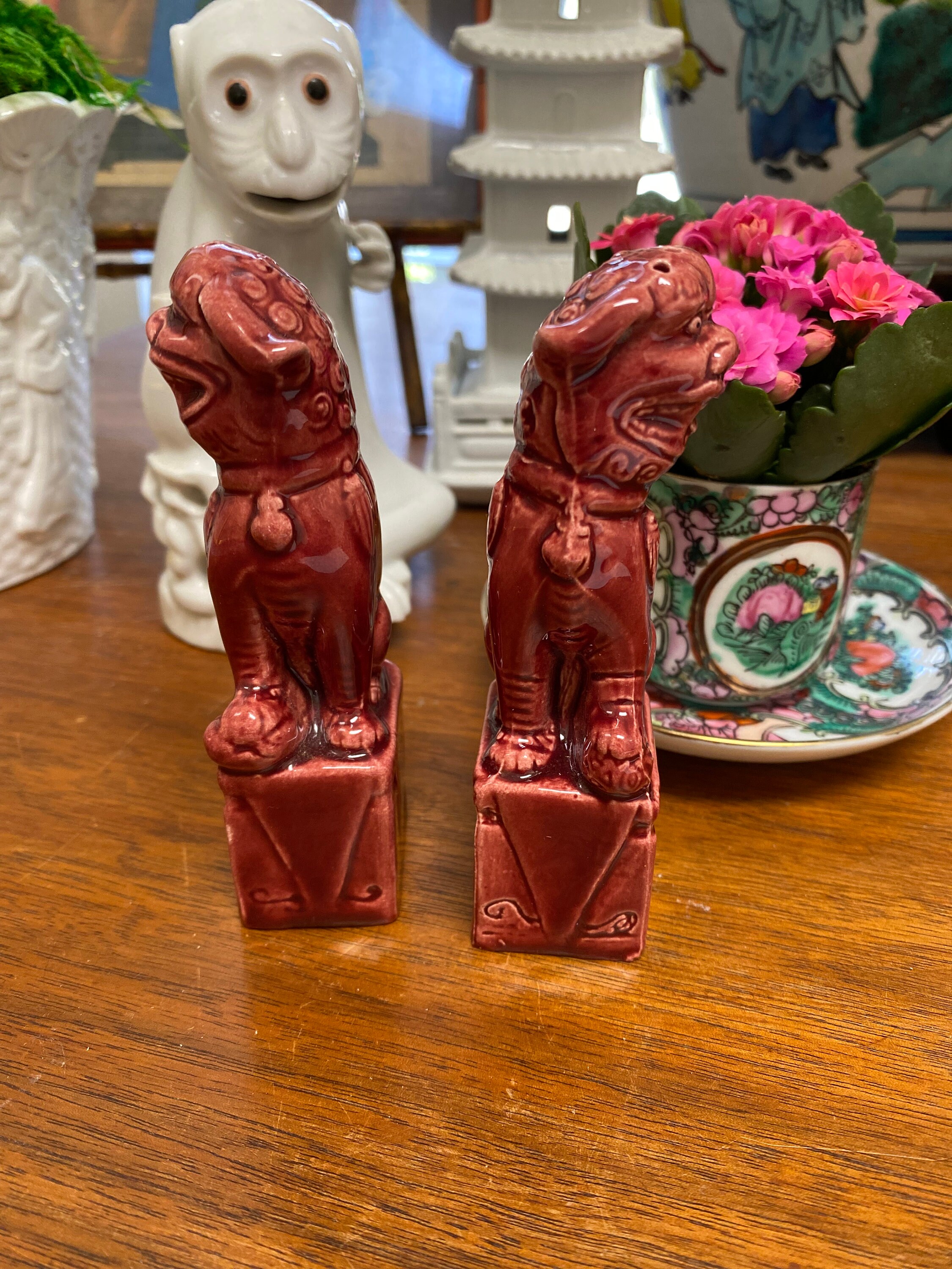 Chinoiserie Chinese Rose Foo Dog Lion Salt and Pepper S&P Shakers - Etsy