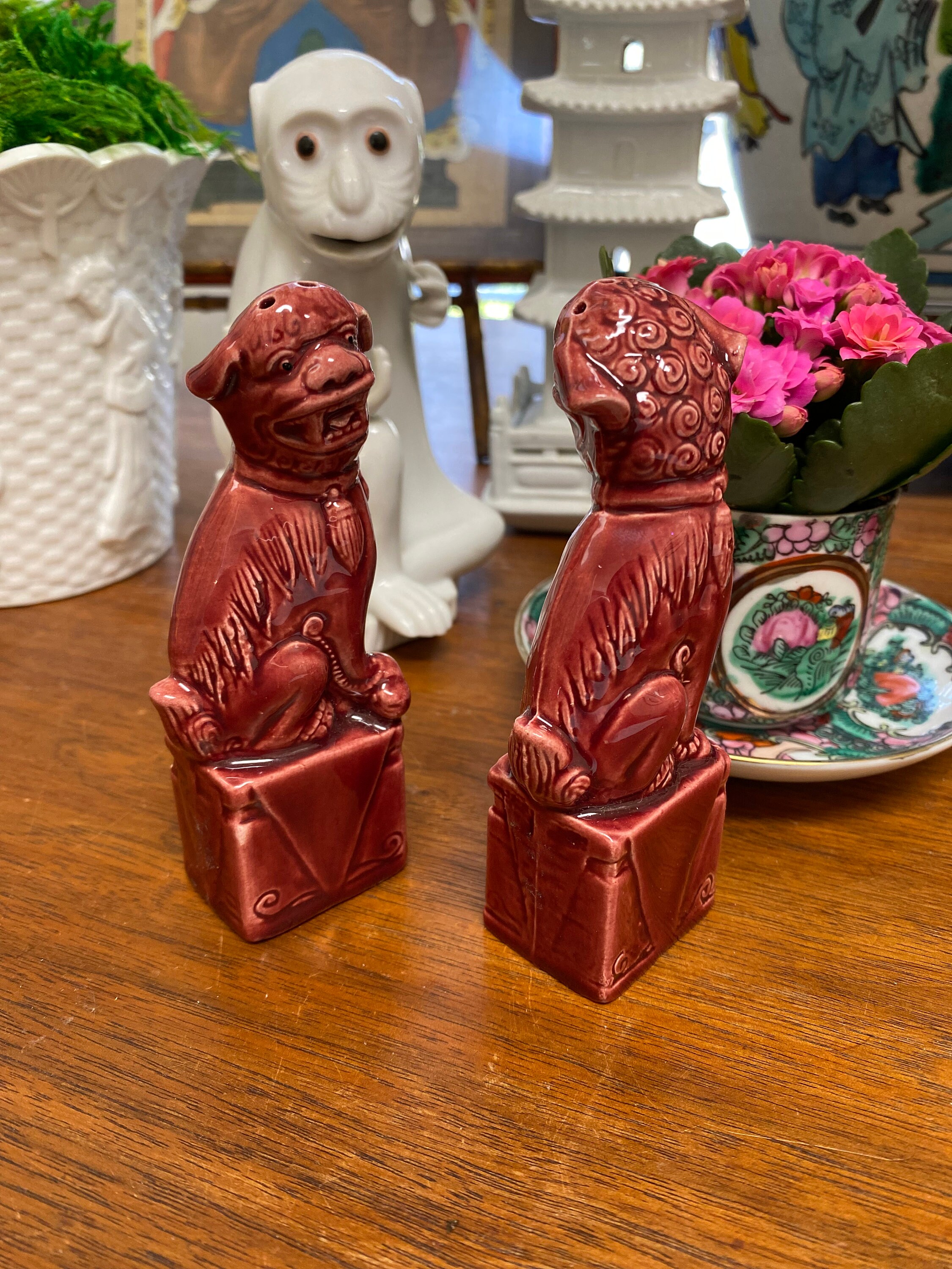 Chinoiserie Chinese Rose Foo Dog Lion Salt and Pepper S&P Shakers - Etsy