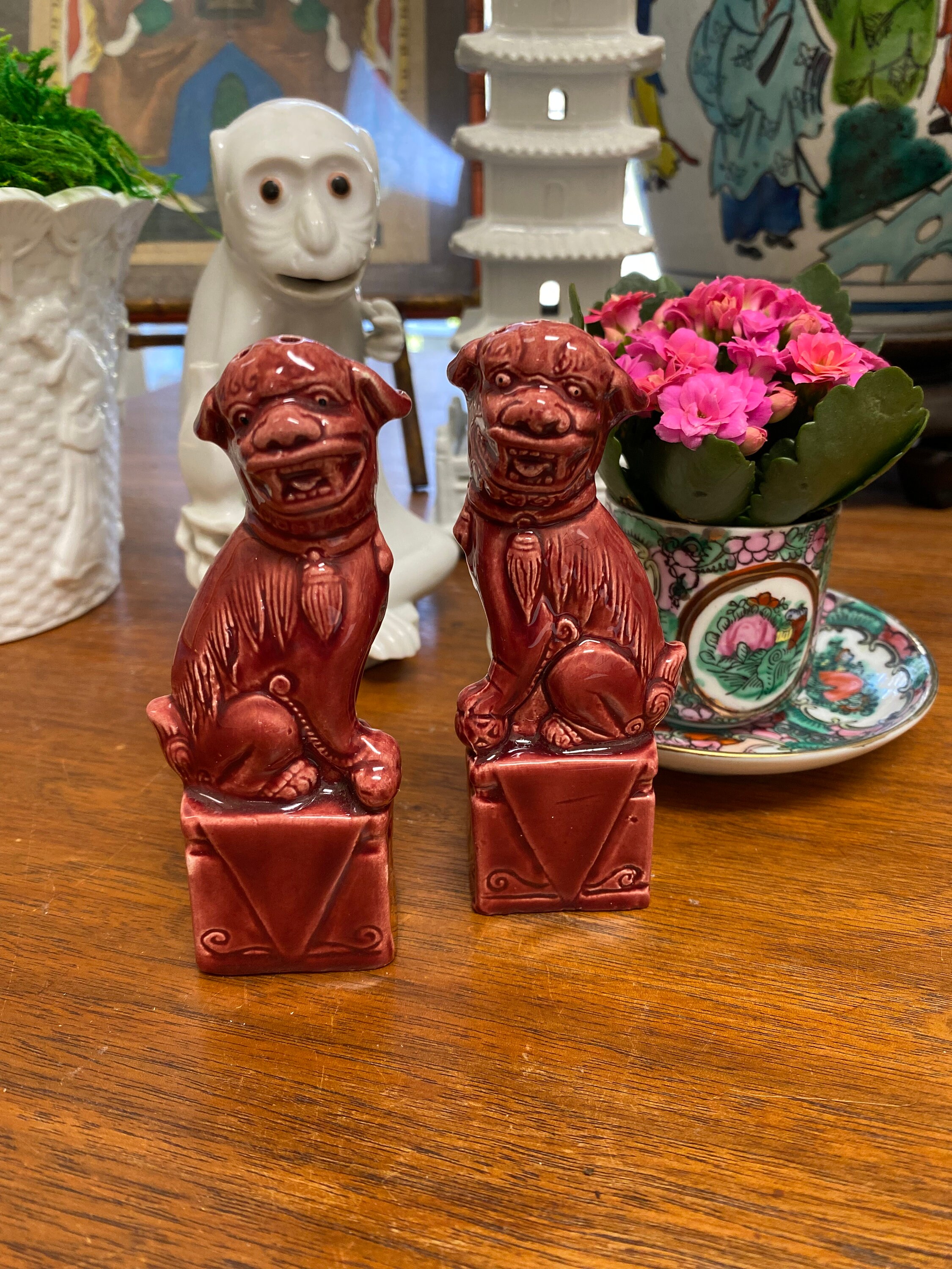 Chinoiserie Chinese Rose Foo Dog Lion Salt and Pepper S&P Shakers - Etsy