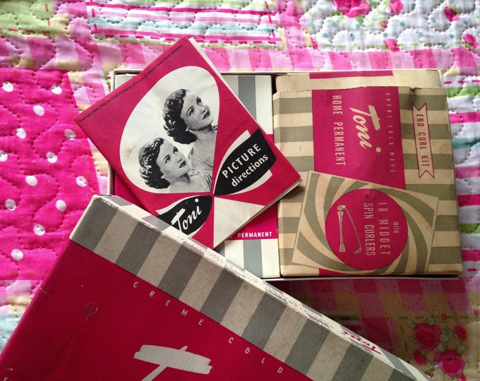Vintage 1950s Toni Home Permanent Kit. 1950s Hair, Home Perm, Plastic ...