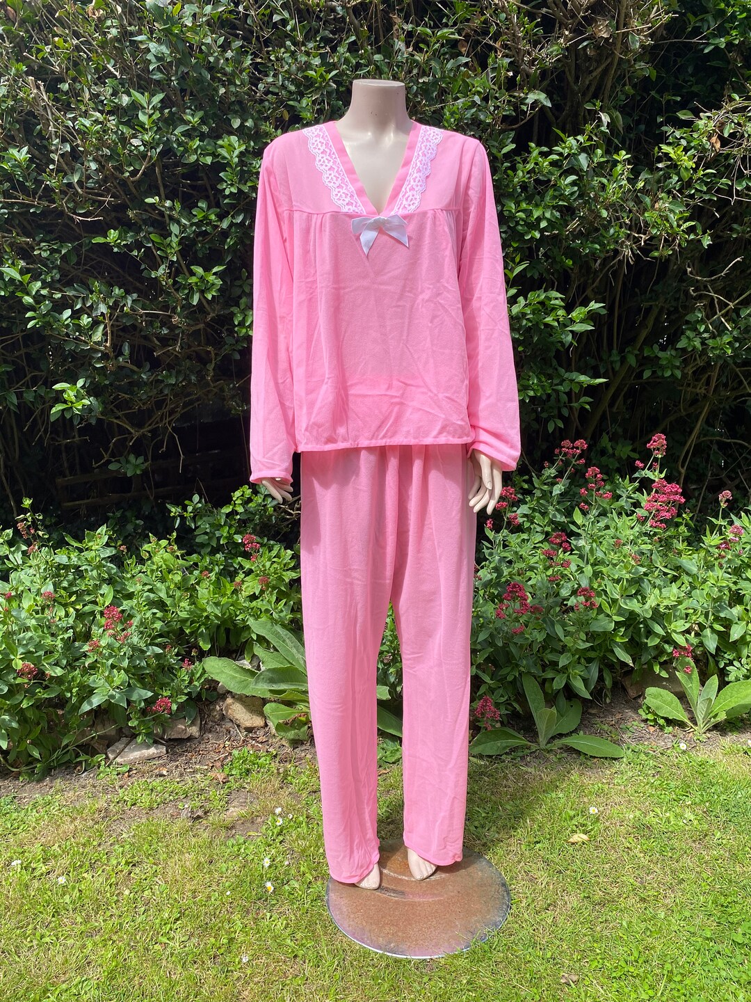 Vintage C. 1970s Hot Pink Pyjamas, Night Wear, Loungewear - Etsy