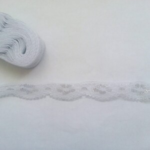 10 Yards of Silver Side White Lace Trim/ Lace Ribbon 1.1 2.8 Cm - Etsy