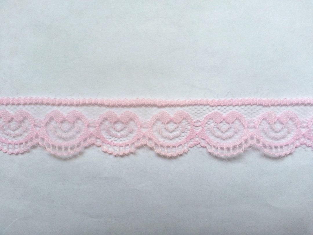 10 Yards of Pink Lace Trim/ 10 Yards of Pink Lace Ribbon approx. 2.2 Cm ...