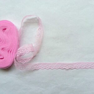 10 Yards of Half Inch Light Pink Lace Ribbon/ 10 Yards of 1/2 Inch ...