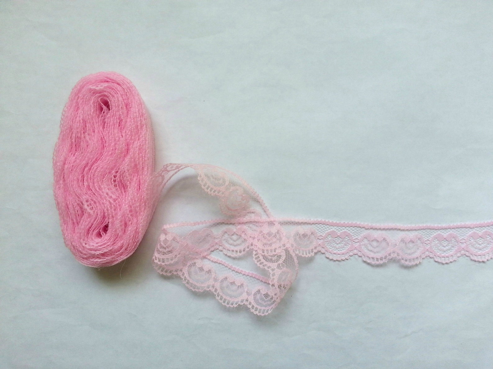 10 Yards of Pink Lace Trim/ 10 Yards of Pink Lace Ribbon | Etsy
