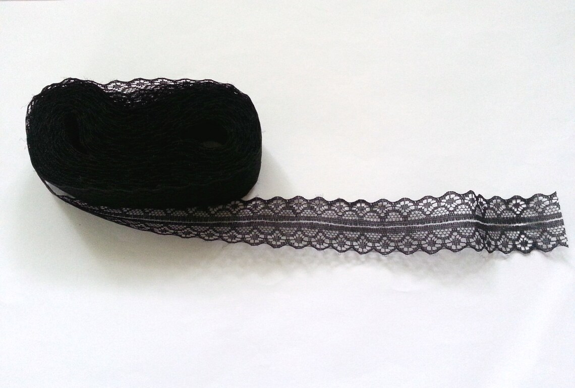10 Yards of Black Lace Trim/ Lace Ribbon 1.1 2.8 Cm - Etsy