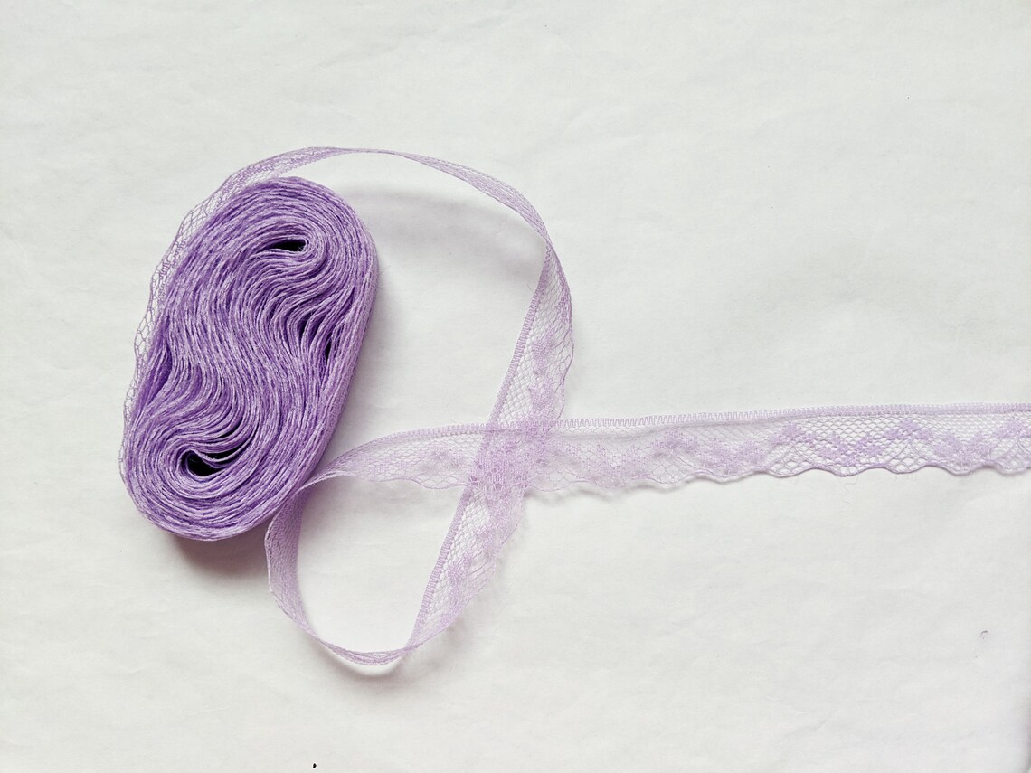 10 Yards of Light Purple Lace Ribbon/ Lavender Lace Ribbon/ | Etsy