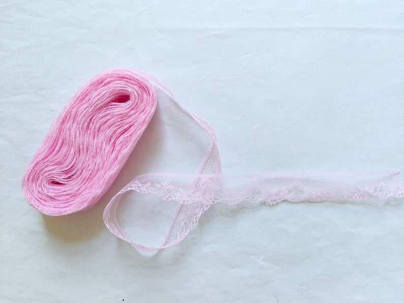 10 Yards of Light Pink Lace Ribbon/ Light Pink Lace Trim - Etsy