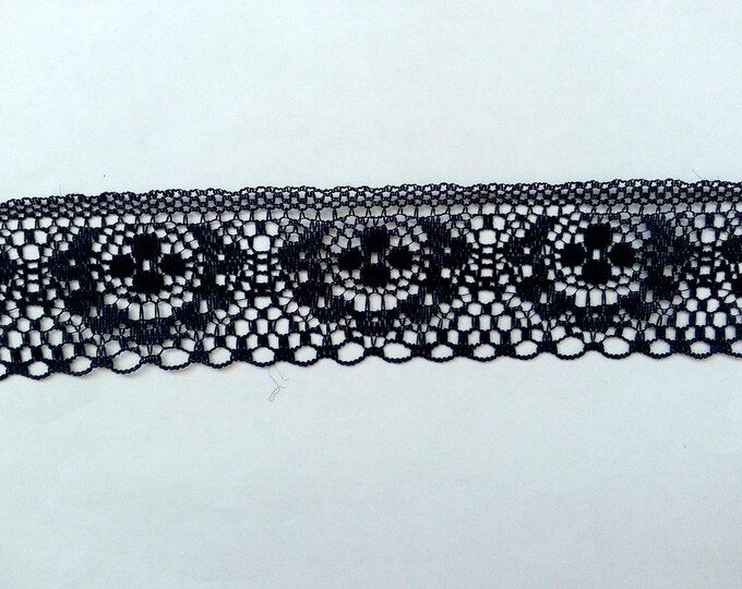 10 Yards of Black Lace Trim/ 10 Yards of Black Lace Ribbon, Approx. 1.3 ...