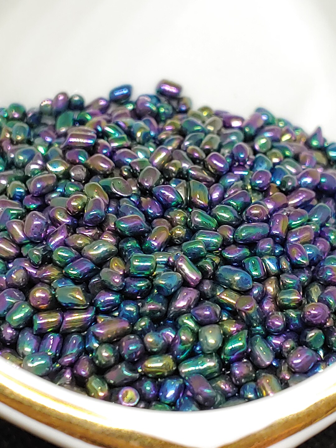Large Multi-color Mix 40g Tiny Pebbles, 3-5mm, Glass, Baked Painted ...