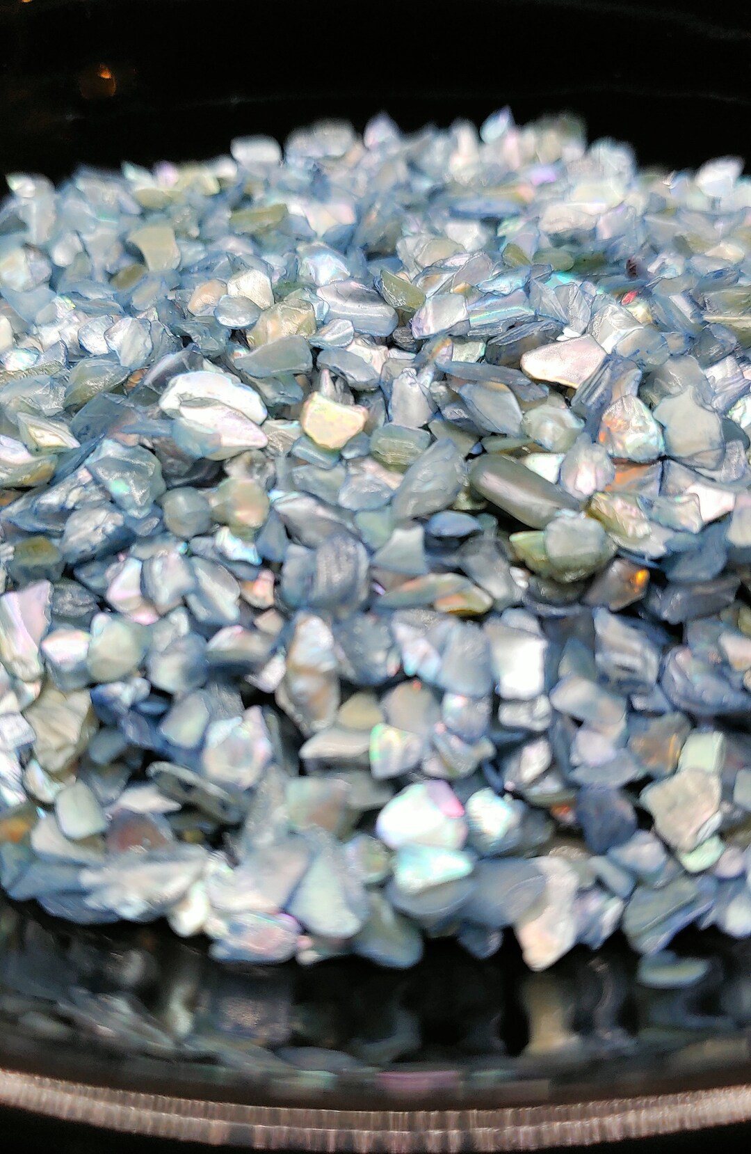Steel Blue Freshwater Shell Flakes, Approximately 5g Container, Mosaics ...
