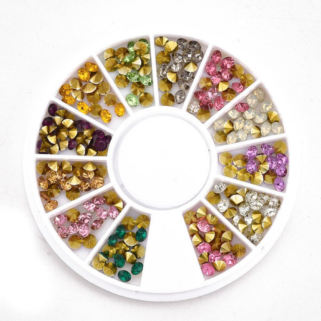 Glass Mix Color Rhinestones 3x2mm. Pointed Back, Diamond Shape ...