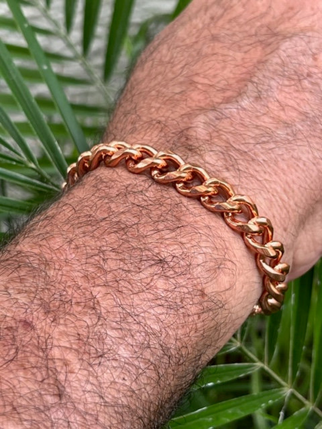 Men s Thick And Heavy Solid Copper Bracelet 7 16 Of An Inch Wide