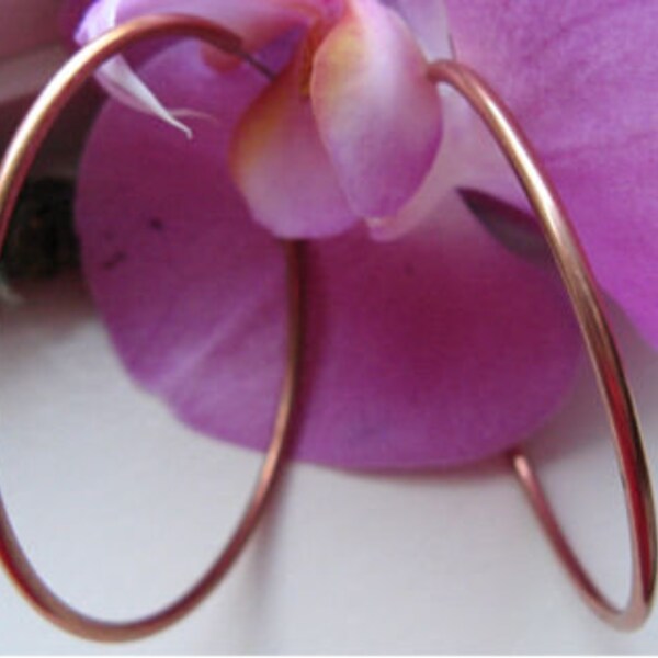 Copper Hoop Earrings - Etsy