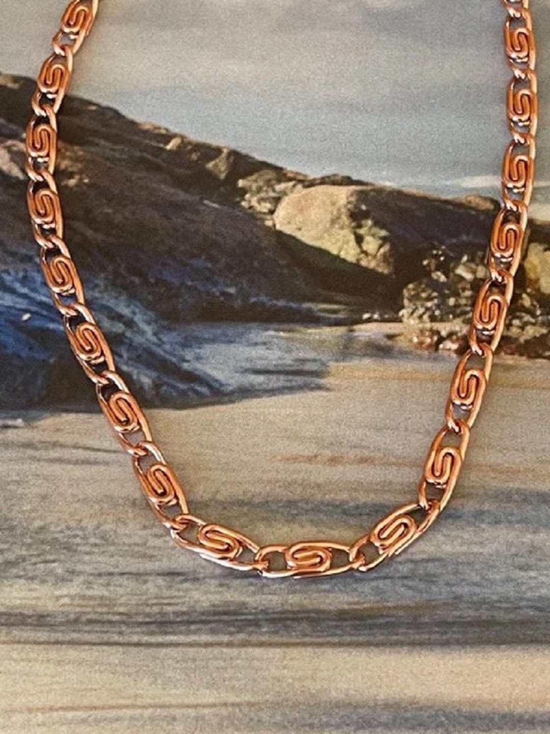 Solid Copper Chain Necklace: 1/4 Inch Wide, Lobster Clasp - Etsy