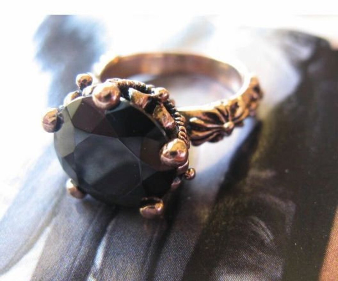 Size 6 Solid Copper Black Onyx Stone Ring CR2672 1 Inch - Etsy Canada