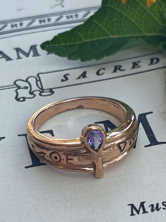 Solid copper Ankh Cross band ring CTR1878 7/16 of an inch | Etsy