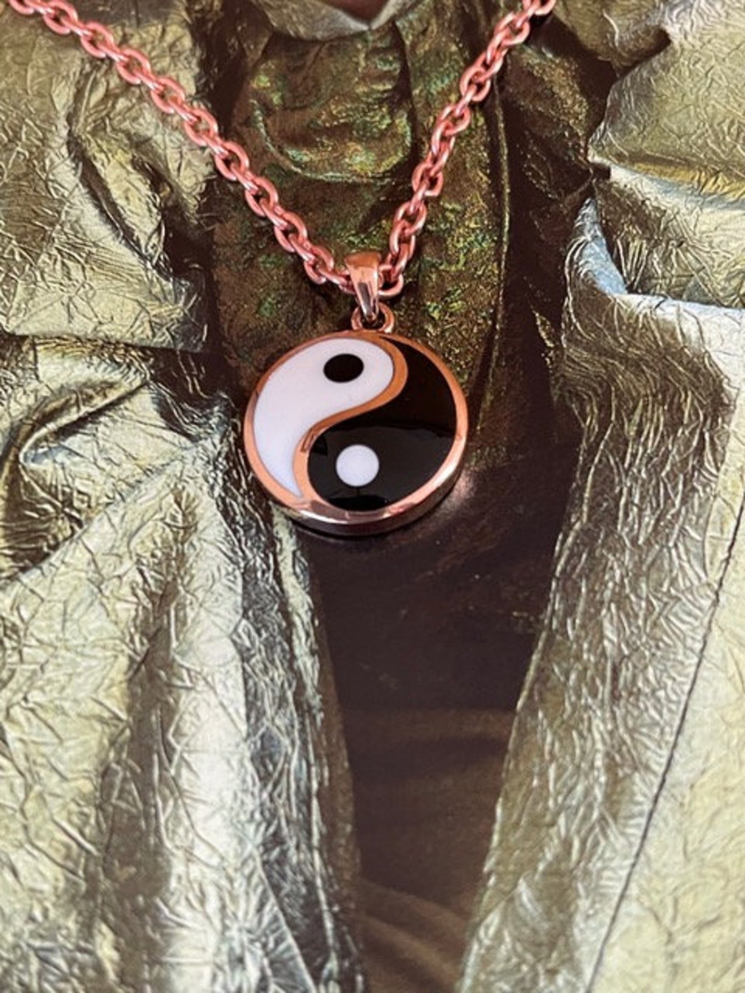 Solid Copper Yin Yang Pendant and 20 Inch Chain Set CPY020 3/4 of an ...